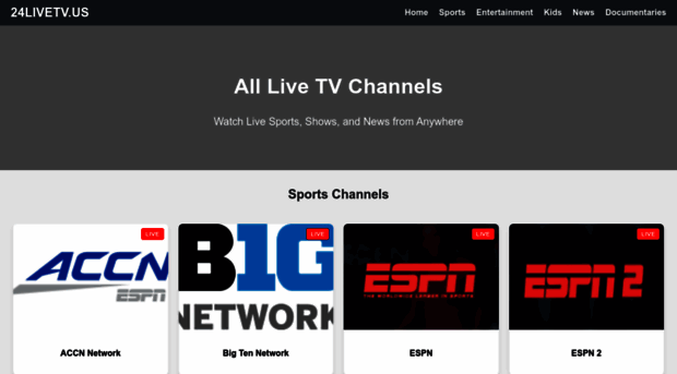 24livetv.us - Free USA Live TV channels - 24 Live TV