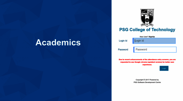 academiccbcs.psgtech.ac.in - Academic | Login - Academic Cbcs Psgtech
