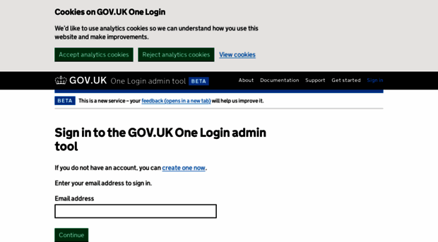 admin.sign-in.service.gov.uk - Sign in to your GOV.UK One Log ...