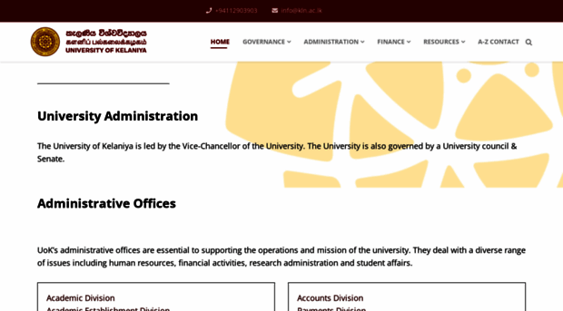 administration.kln.ac.lk - Home - Administration UoK - Administration Kln Ac