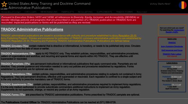 adminpubs.tradoc.army.mil - Administrative Publications, U ...