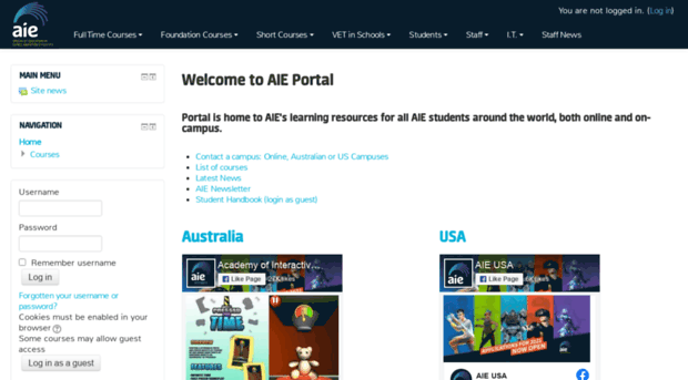 aieportal.aie.edu.au - ACADEMY OF INTERACTIVE ENTERTA... - Aie PORTAL