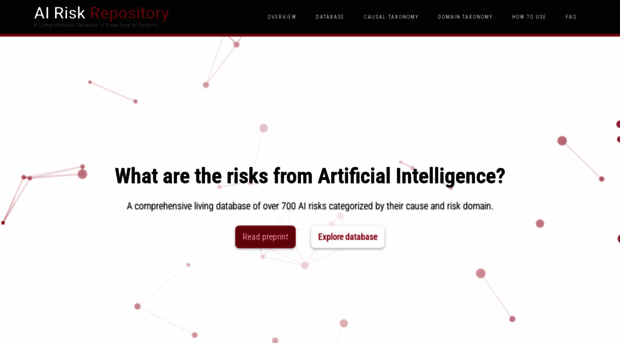 airisk.mit.edu - The MIT AI Risk Repository - AI Risk MIT