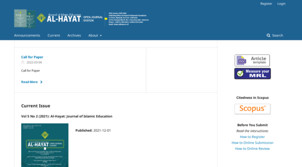 alhayat.or.id - Al-Hayat: Journal of Islamic E... - Al Hayat
