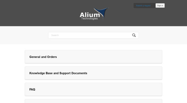 aliumtech.zendesk.com - Alium Technology Inc - Alium Tech Zendesk