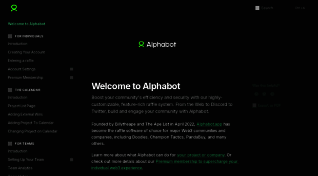 alphabot-docs.gitbook.io - Welcome to Alphabot | Alphabot - Alphabot Docs Gitbook