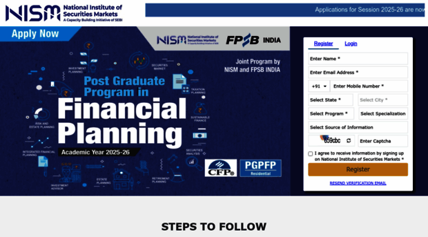 apply.nism.ac.in - Home - Apply Nism