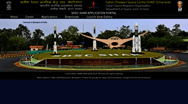 apps.shar.gov.in - SDSC-SHAR Recruitment Website - Apps SHAR