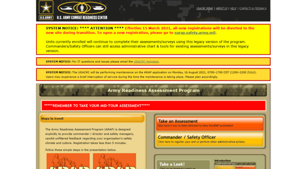 arap.safety.army.mil - US Army Combat Readiness Cente... - ARAP Safety