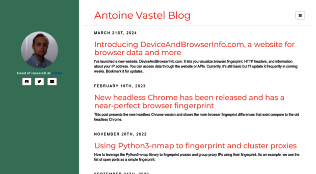 arh.antoinevastel.com - Antoine Vastel Blog - Arh Antoine Vastel
