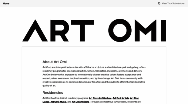 artomi.submittable.com - Art Omi Application Manager - Art Omi Submittable