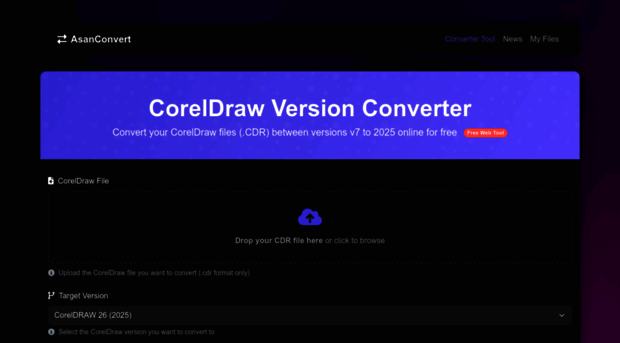 asanconvert.com - Free CorelDRAW Files Version C... - Asan Convert