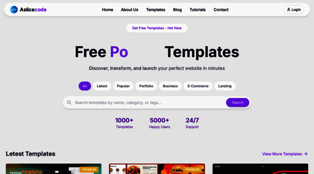aslicecode.com - Aslicecode - Free Website Temp... - Aslicecode