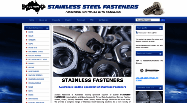 austain.com.au - STAINLESS FASTENERS Bolts, Scr... - Austain