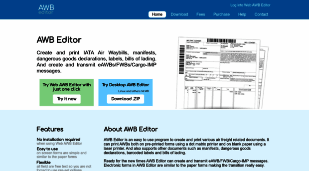 awbeditor.com - AWB Editor | Air Waybill Creat... - AWB Editor