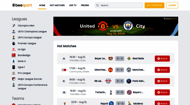 beesport.tv - Beesport - live soccer scores,... - Beesport