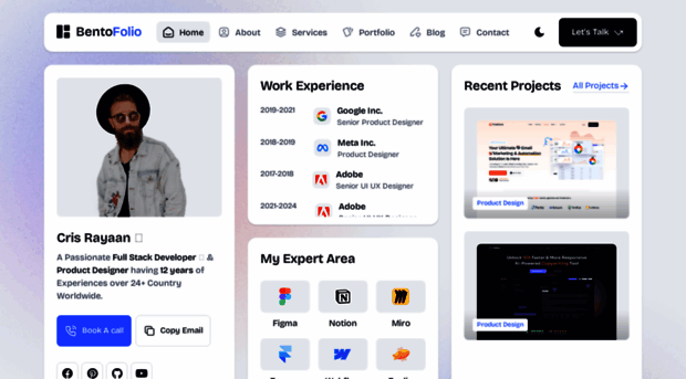 bentofolio-react.vercel.app - Bentofolio - Bootstrap Persona... - Bentofolio React Vercel