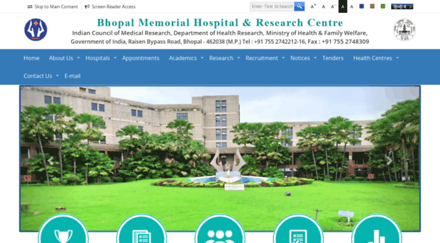 bmhrc.ac.in - Home Page:Bhopal Memorial Hosp... - Bmhrc