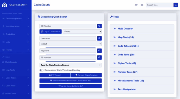 cachesleuth.com - CacheSleuth - Cache Sleuth