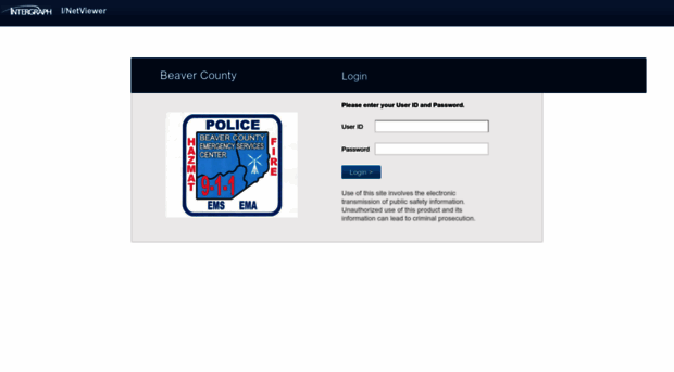 cad.beavercountypa.gov - I/NetViewer : Login - Cad Beavercountypa