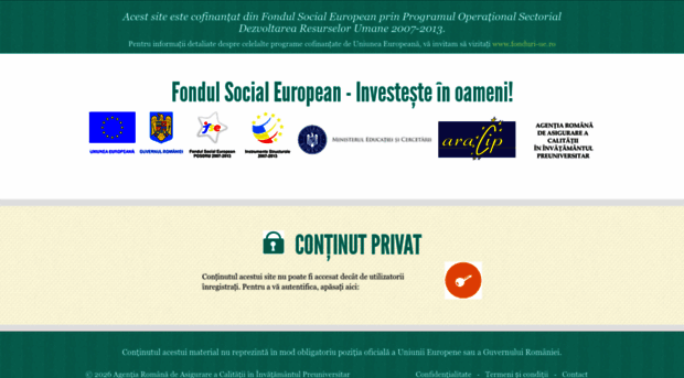 calitate.aracip.eu - Autentificare - Calitate Aracip