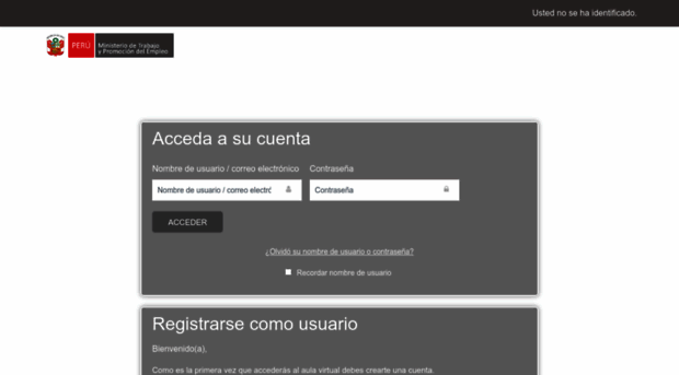 capacitate.trabajo.gob.pe - Aula Virtual MTPE: Log in to t ...