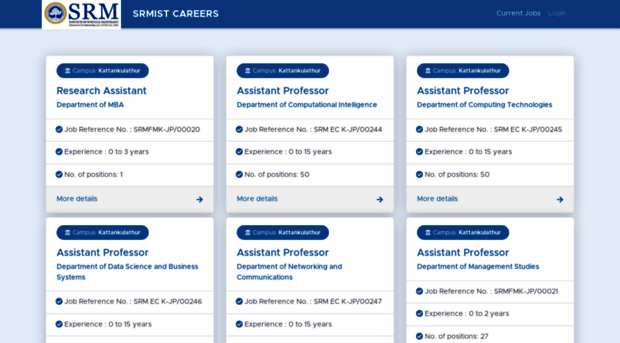 careers.srmist.edu.in - Apply Jobs - Careers Srmist Edu