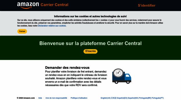 carriercentral.amazon.fr - Bienvenue sur la plateforme Ca... - Carrier ...