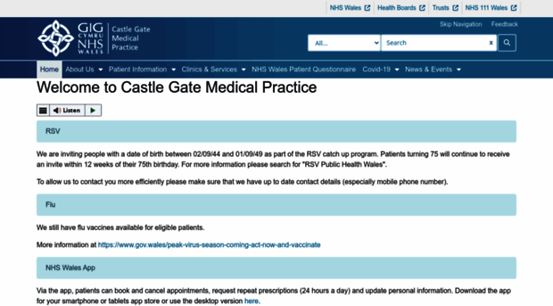 castlegatemedicalpractice.nhs.wales - Home - Castle Gate Medical Pra ...