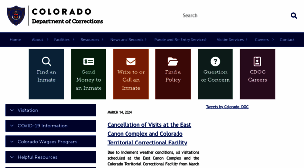 cdoc.colorado.gov - Home | Department of Correctio... - Cdoc Colorado