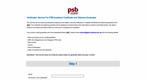 certverify.psb-academy.edu.sg - PSB Academy Certificate and Di... - Certverify PSB Academy
