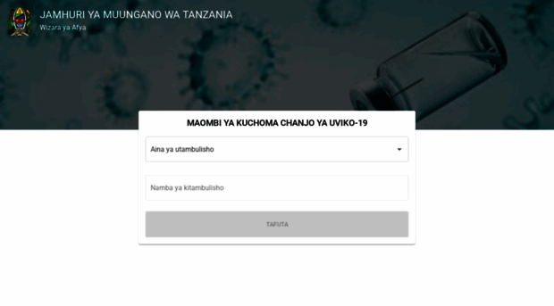 chanjocovid.moh.go.tz - CovaxPortal - Chanjocovid Moh