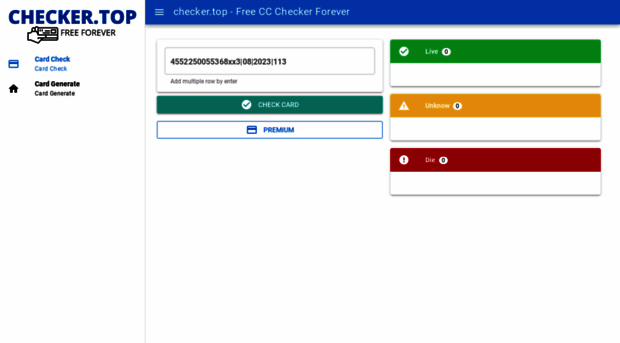 checker.top - Free Credit Card Checker - Bin... - Checker