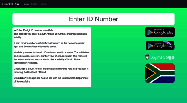 checkid.co.za - South African ID Number Valida... - Check ID