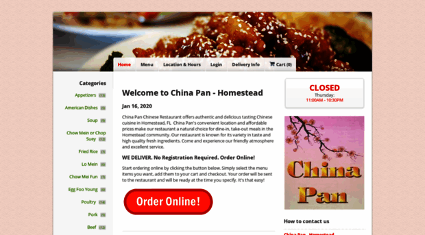 chinapanhomestead.com - China Pan Chinese Restaurant |... - China Pan ...
