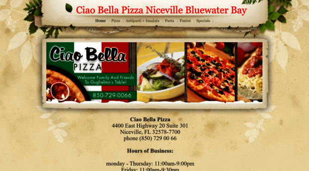 ciaobellapizzaniceville.com - Ciao Bella Pizza Niceville Blu... - Ciao ...