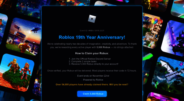 claimrblx.com - Roblox 19th Year Anniversary G... - Claimrblx
