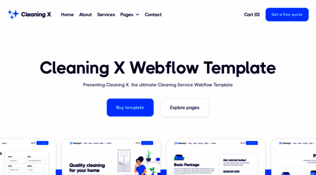 cleaningtemplate.webflow.io - Cleaning X - Webflow Ecommerce... - Cleaning Template Webflow