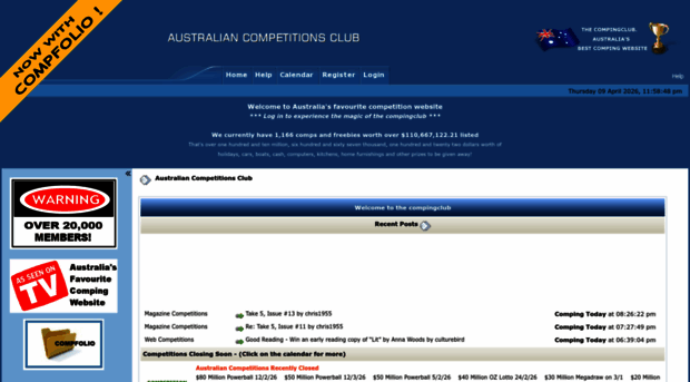 compingclub.com - Australian Competitions Club - Comping Club