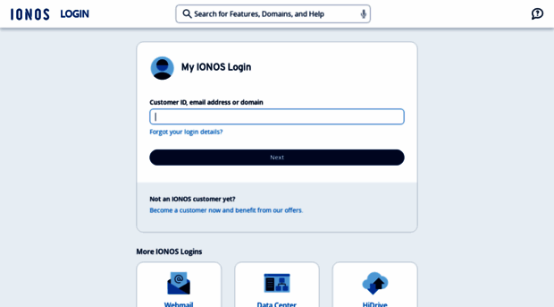 controlpanel.ionos.com - Login - IONOS - Controlpanel IONOS