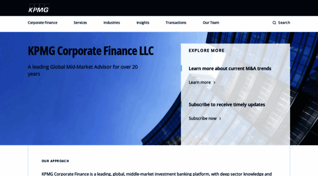 corporatefinance.kpmg.com - KPMG Corporate Finance LLC - Corporate ...