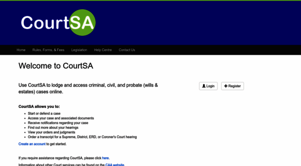 courtsa.courts.sa.gov.au - Welcome to CourtSA | CourtSA - CourtSA Courts Sa Gov