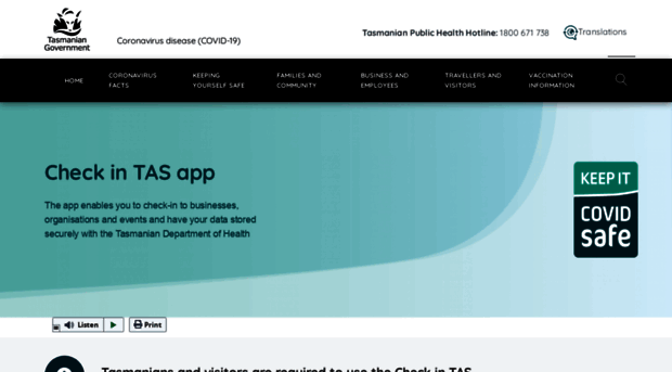 covid19.health.tas.gov.au - Check in TAS | Coronavirus dis... - COVID ...