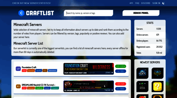 craftlist.eu - Minecraft Server List - Craftl... - Craftlist