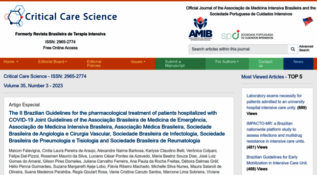 criticalcarescience.org.br - Home - Critical Care Science ...