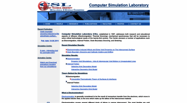 csl.mete.metu.edu.tr - Electromigration, Computer Sim... - Csl Mete Metu