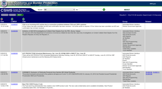 csms.cbp.gov - Customs and Border Protection ... - Csms CBP