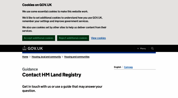 customerhelp.landregistry.gov.uk - Home · HM Land Registry ...