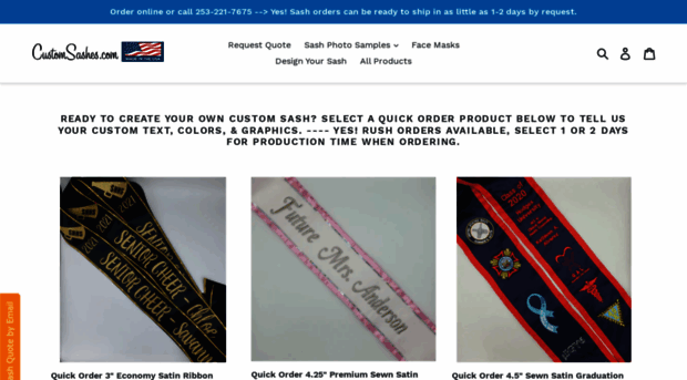 customsashes.com - Design your own Custom Sash at... - Custom Sashes