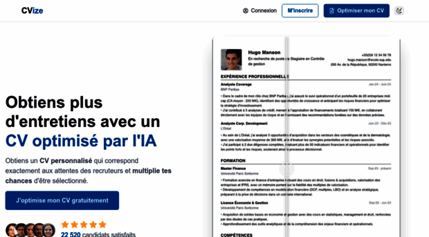 cvize.co - CVize - Améliorez vos candidat... - CVize